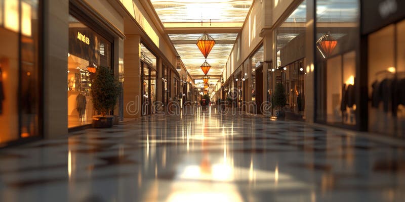 Luxury Shopping Mall Interior HighEnd Retail Design Stock Illustration ...