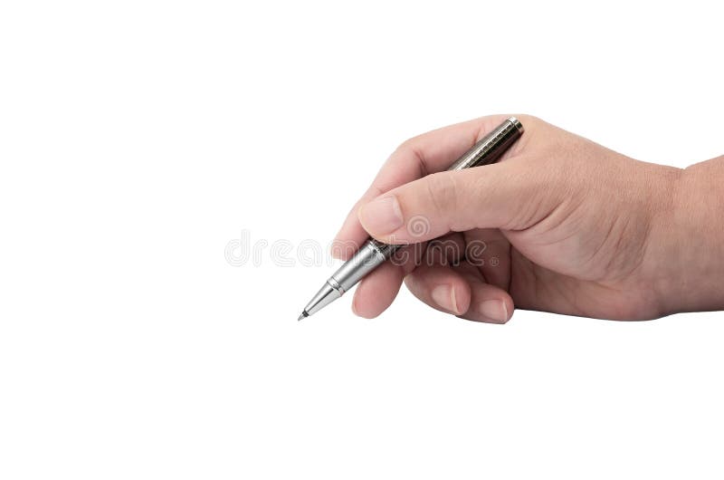 Luxury Silver Ballpoint Pen Held by Businessman S Hand, Ready To Write ...