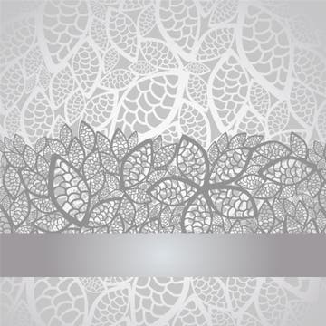 Luxury Silver Leaves Lace Border and Background Stock Vector ...