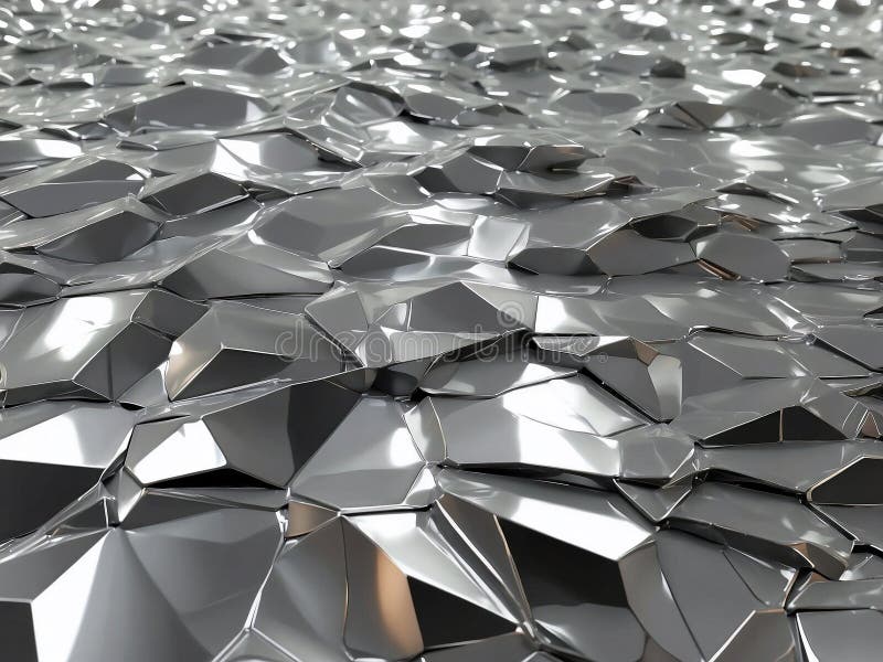 Luxury Silver Metallic Polygon Abstract Background with Copy Space ...