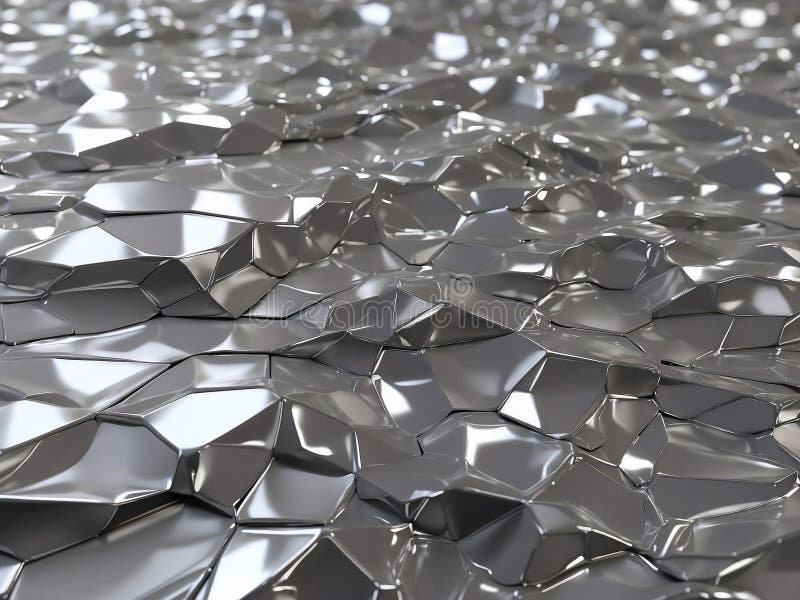 Luxury Silver Metallic Polygon Abstract Background with Copy Space ...