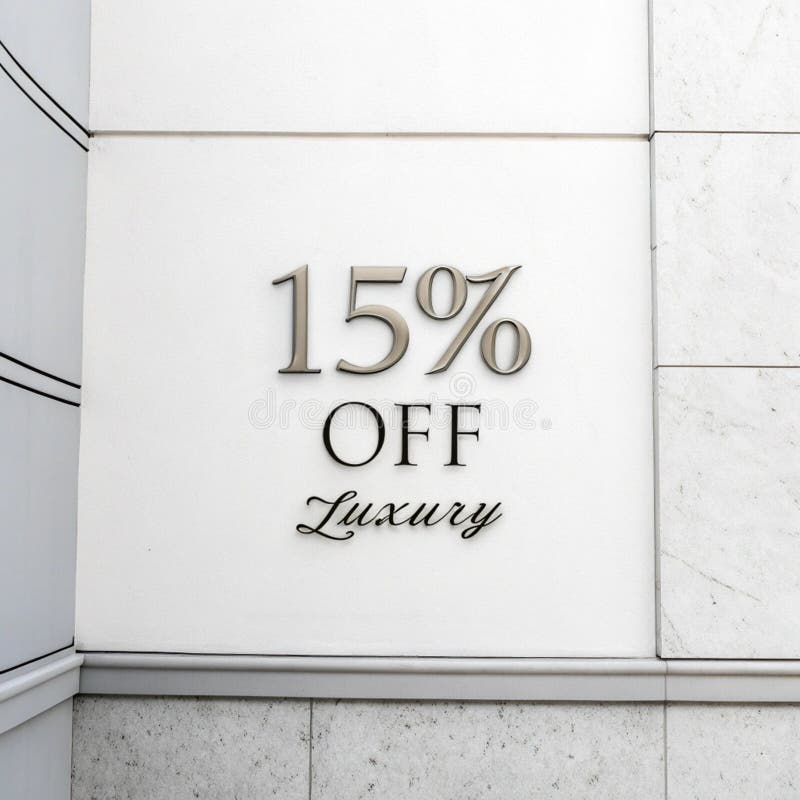 Luxury Silver 15 Percent Discount Typography Stock Illustration ...
