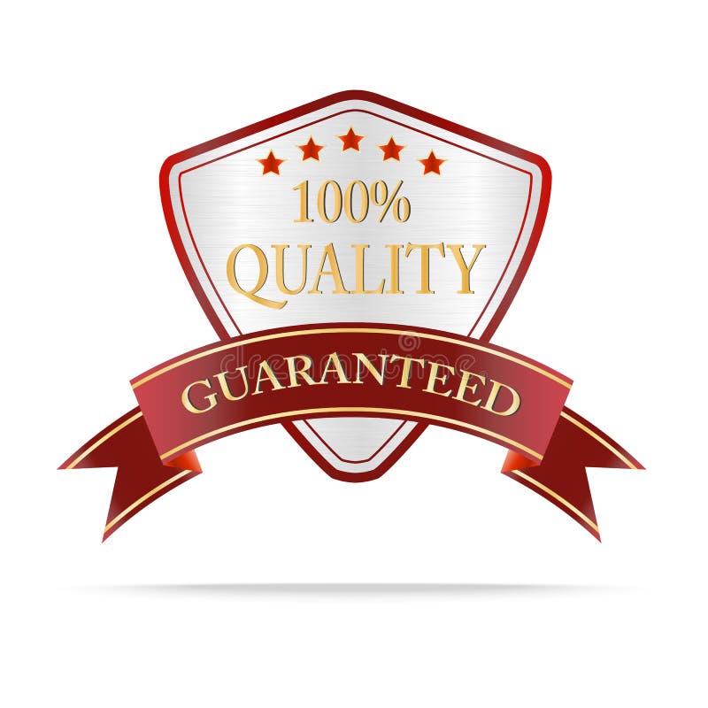 Luxury Silver and Red Quality Shields Label Stock Illustration ...