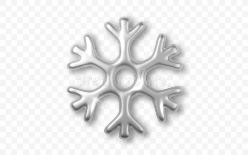 Luxury Silver Snowflake Isolated. Circle Snowflake. Christmas ...