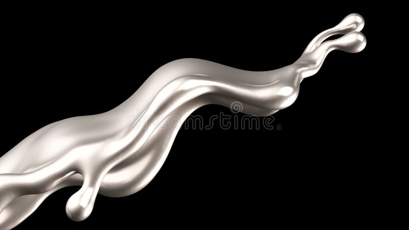 Luxury Silver Splash of Liquid. 3d Illustration, 3d Rendering Stock ...