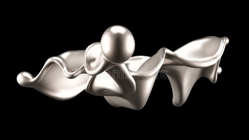Luxury Silver Splash of Liquid. 3d Illustration, 3d Rendering Stock ...