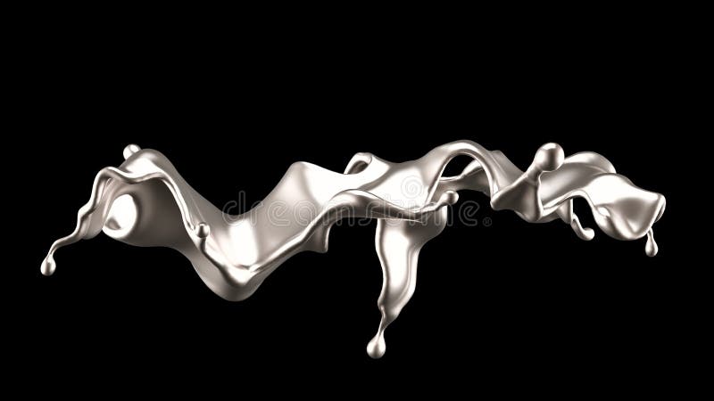 Luxury Silver Splash of Liquid. 3d Illustration, 3d Rendering Stock ...