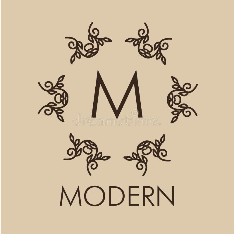 Luxury,simple and Elegant Monochrome Monogram Stock Vector ...