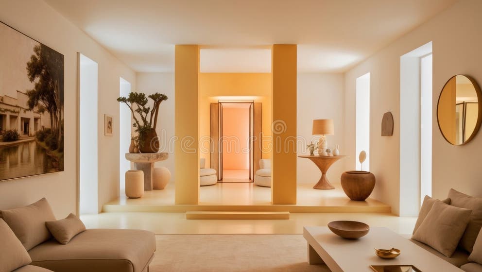 Luxury in Simplicity with Artistic Enclave. Stock Photo - Image of ...