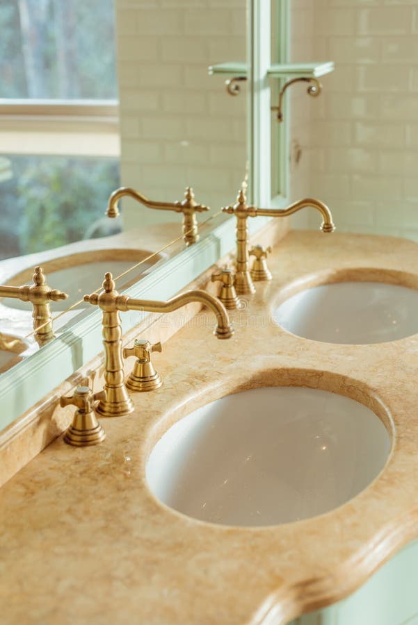 Luxury sinks in bathroom stock photo. Image of bathroom - 119767894
