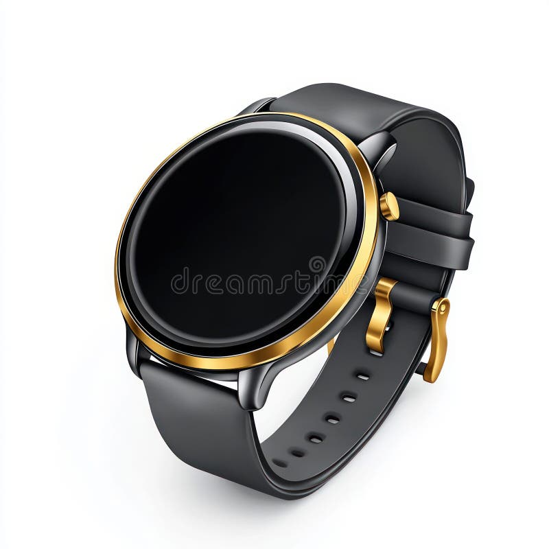 Luxury Smartwatch with Black and Gold Design Stock Illustration ...