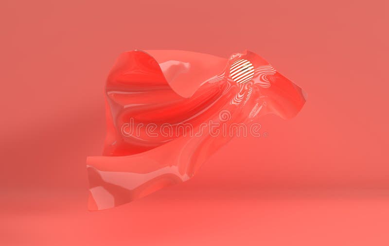 Luxury Soft Textile Fabric in Motion with Gold Metallic Luminous Sphere ...