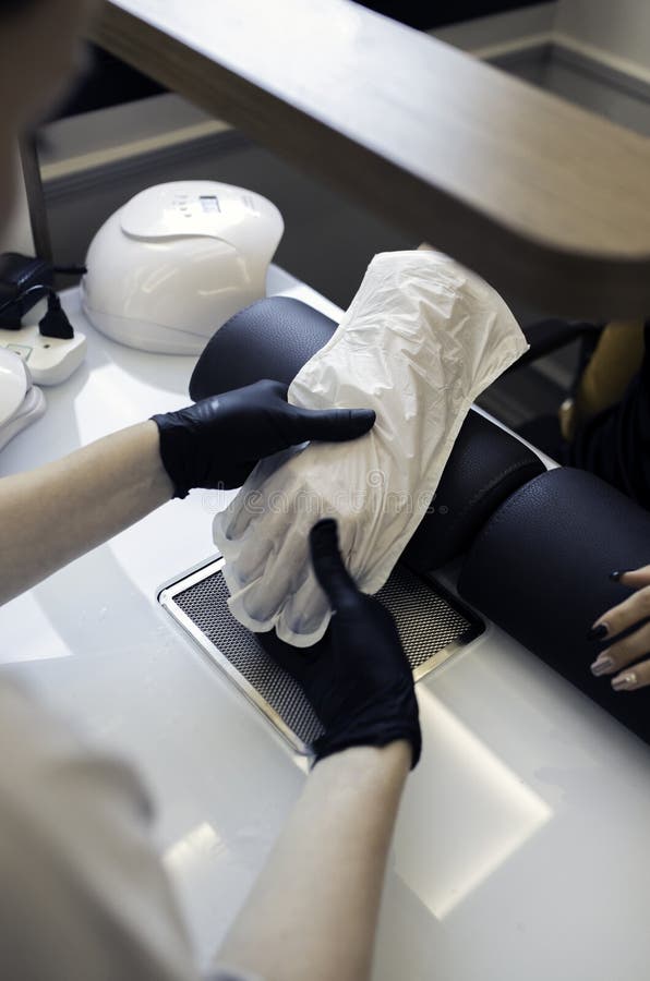 Luxury Spa Spa Paraffin Hand Treatment Process. Stock Photo - Image of ...