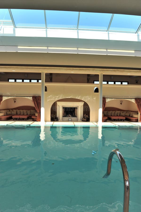 Luxury spa pool stock photo. Image of skylight, couch - 10306116