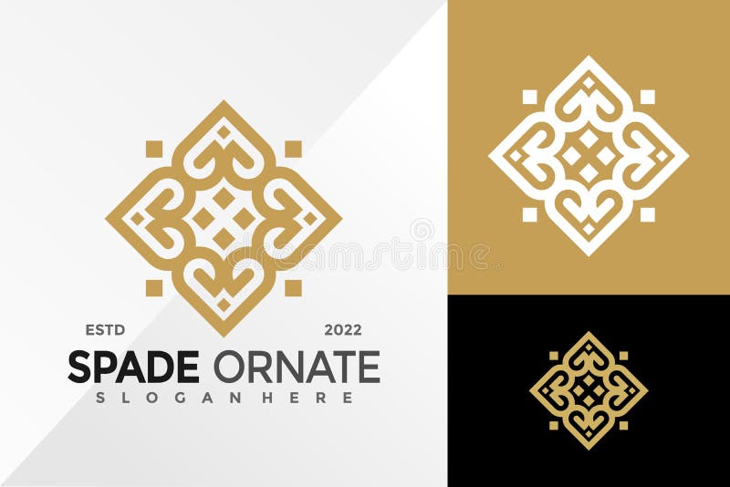 Luxury Spade Ornament Logo Design Vector Illustration Template Stock ...
