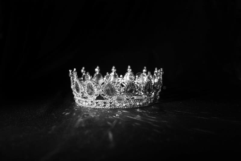 Luxury Sparkle Luxury Crown with Gemstones. Black and White Stock Photo ...