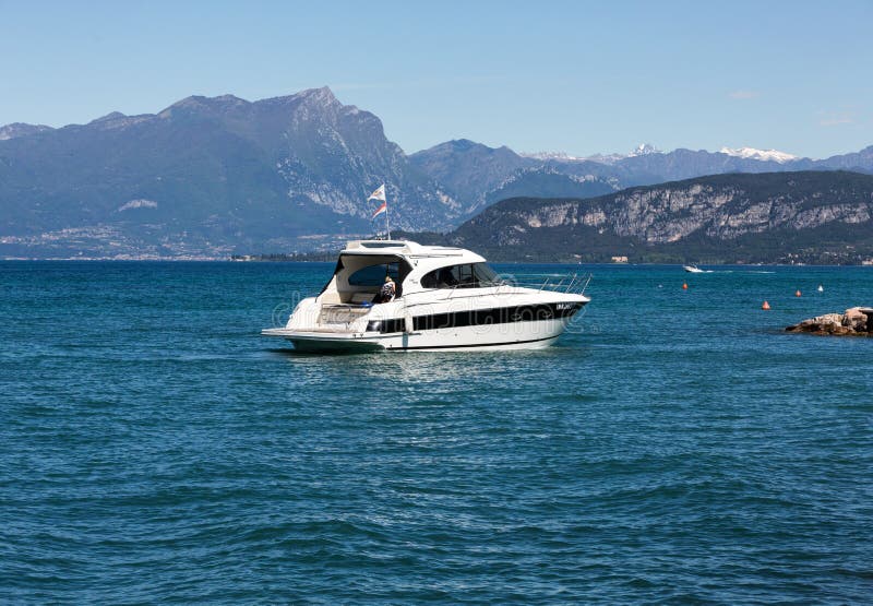 Luxury Speed Boat on Garda Lake Editorial Photography - Image of limone ...