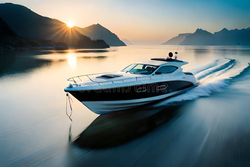 A Luxury Speed Boat on the Sea Hollyday Ai Generated Stock Image ...