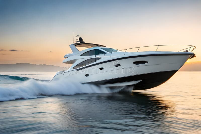 A Luxury Speed Boat on the Sea Hollyday Ai Generated Stock Image ...