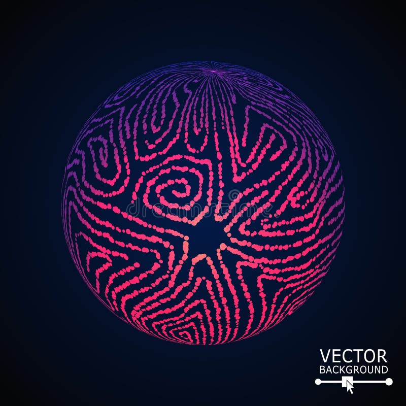 Luxury Sphere with Swirled Stripes. Vector Glowing Composition Stock ...