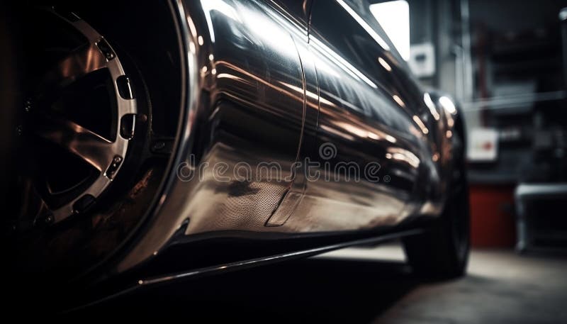 Luxury Sports Car Driving Outdoors with Shiny Chrome Headlight ...