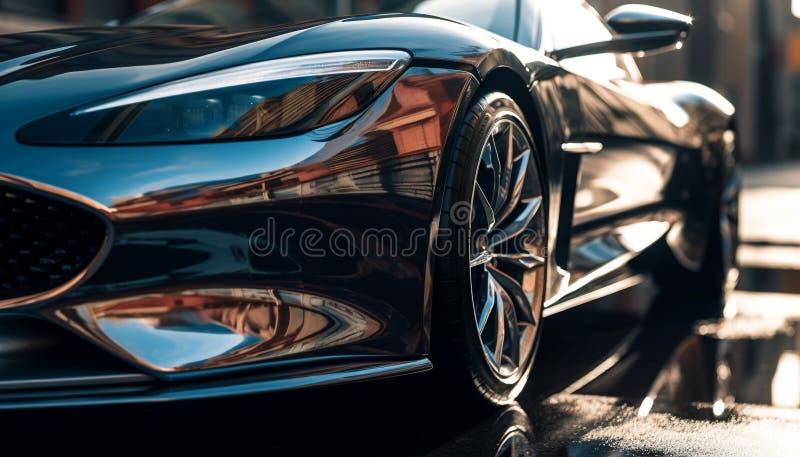 Luxury Sports Car Driving on Smooth Curve, Reflecting Elegance ...