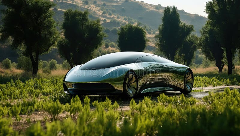 Luxury Sports Car in the Field. Sports Car Concept Stock Illustration ...