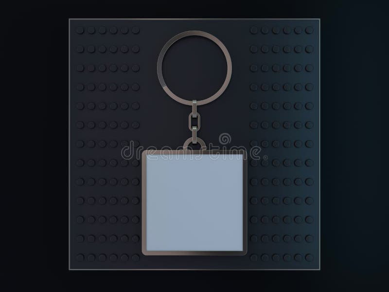 Luxury Square Keychain with Space for Text or Logo. 3D Stock ...