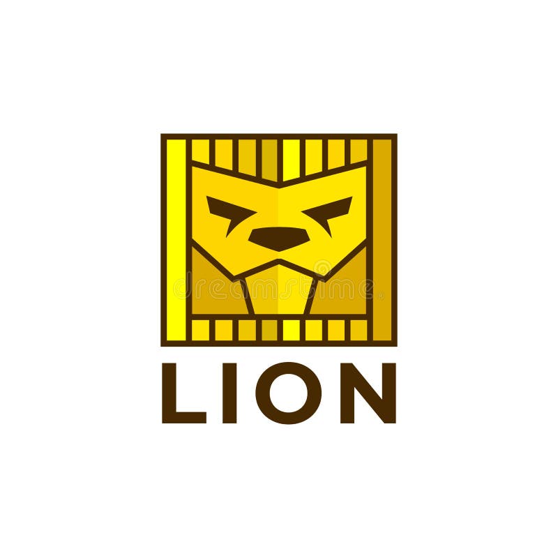 Luxury Square Lion Head Modern Logo Design Stock Vector - Illustration ...
