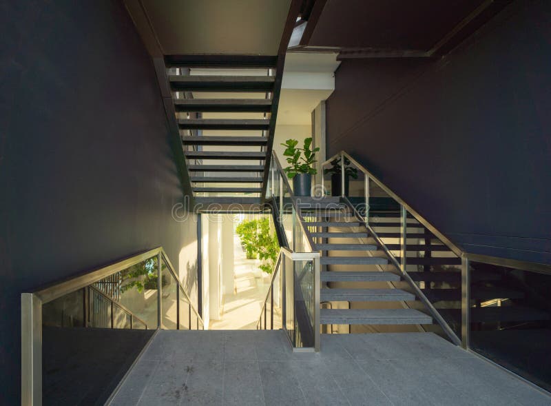 Luxury Staircase in Condominium or Apartment. Architecture Interior ...