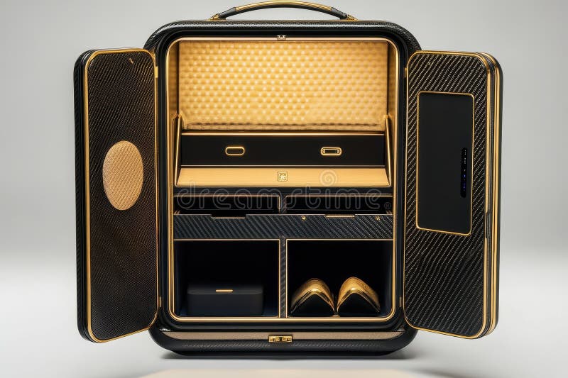 A Luxury Storage Case with Compartments for Accessories and Shoes Stock ...