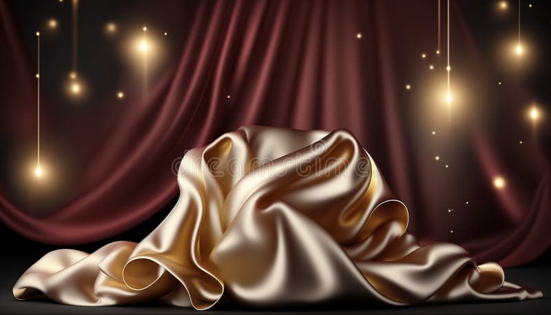 Luxury Style Background with Premium Red Curtains for Product Display ...