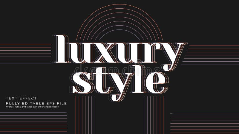 Luxury Style Serif Text Effect Font Type Stock Illustration ...