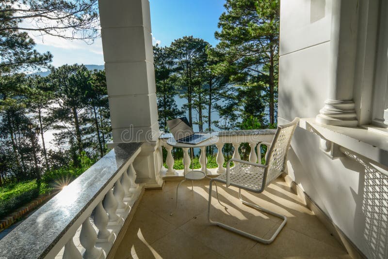 Luxury Summer House with Pine Trees Stock Image - Image of cabin, peace ...