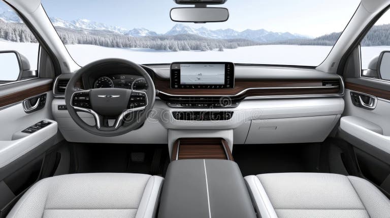 Luxury SUV Interior, Premium Design & Tech Stock Photo - Image of ...