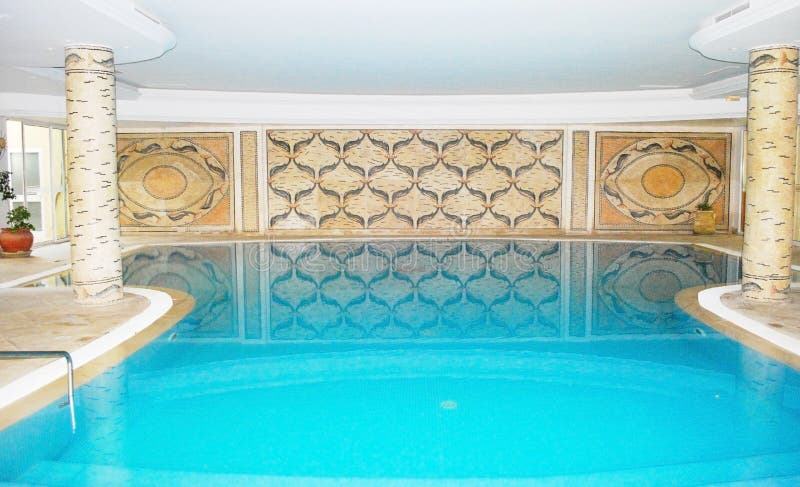 Luxury Swimming Pool Inside Spa Stock Photo - Image of indoor, blue ...