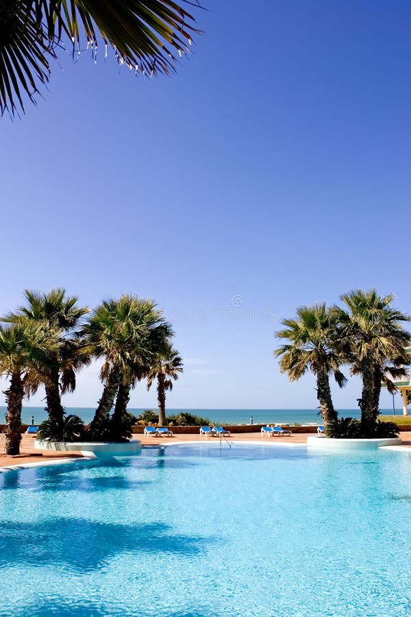 Luxury Swimming Pool with Sea Views Stock Photo - Image of stunning ...