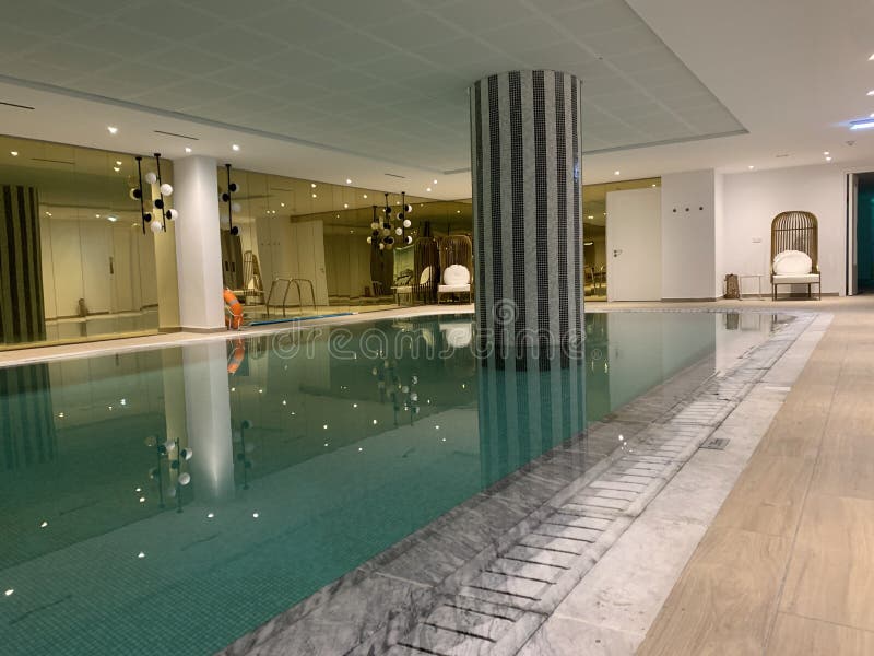 Luxury Swimming Pool in a Spa Hotel Interior Stock Photo - Image of ...