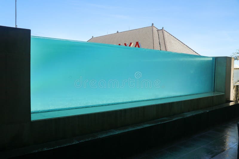 Luxury Swimming Pool with Transparent Glass Wall Editorial Stock Image ...