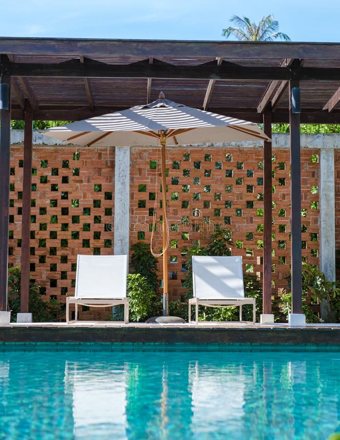 Luxury Swimming Pool on a Tropical Island Stock Image - Image of summer ...