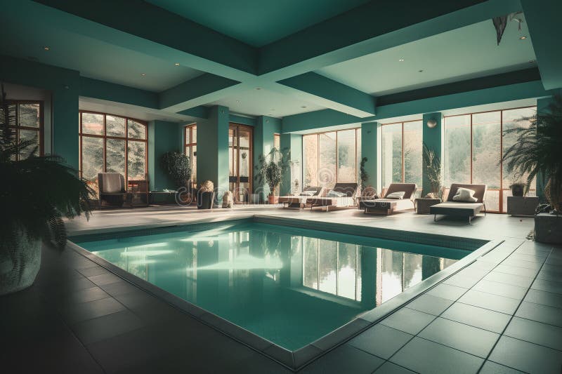 Luxury Swimming Pool in a Villa. 3d Rendering Stock Illustration - Illustration of luxurious ...