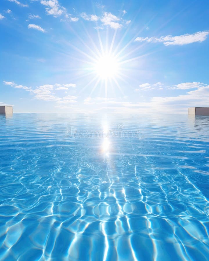 Luxury Swimming Pool on White Background. Stock Photo - Image of beach ...