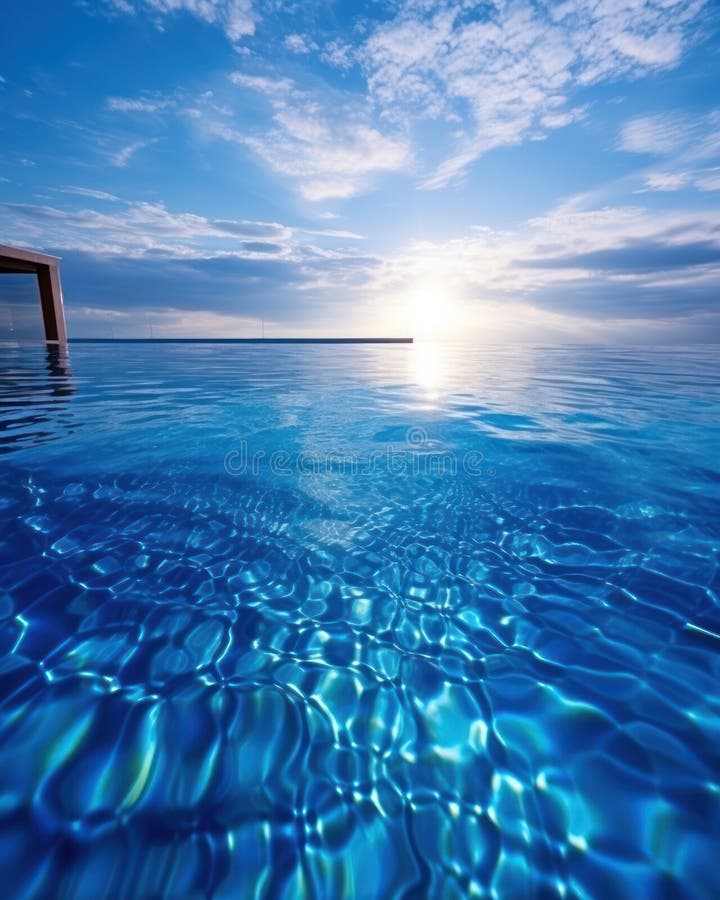 Luxury Swimming Pool on White Background. Stock Illustration ...