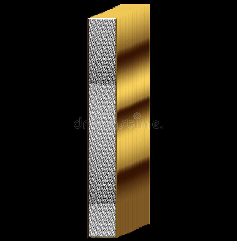 3d Letter I in Luxury Style with Gold and Diamonds Stock Illustration ...