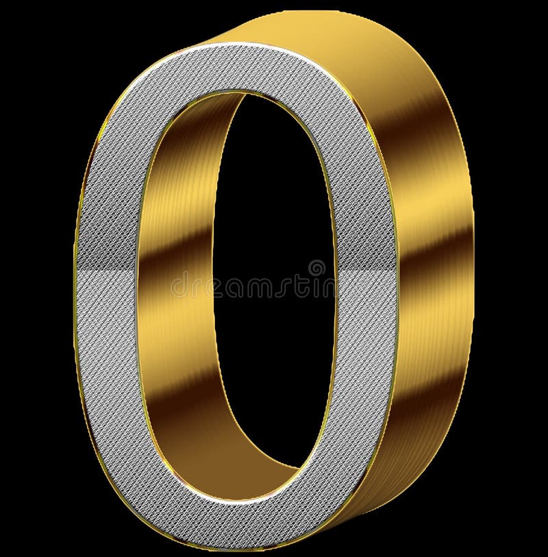 3d Number 0 in Luxury Style with Gold and Diamonds Stock Illustration ...