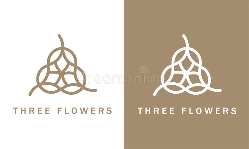 Luxury Three Flower Vector Logo Template Monogram Design Stock Vector ...