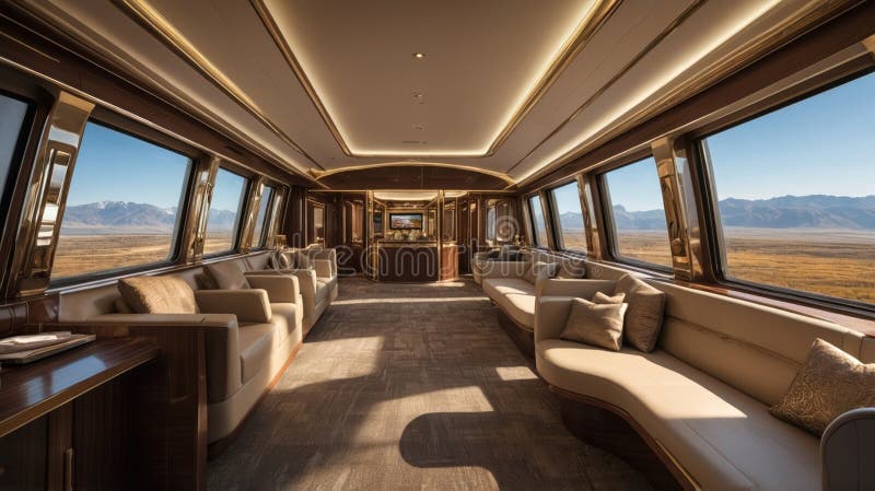 Luxury Train Interior, Scenic View, Comfortable Seating Stock ...