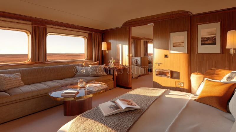 Luxury Train Suite, Scenic Views, Plush Comfort Stock Photo - Image of ...