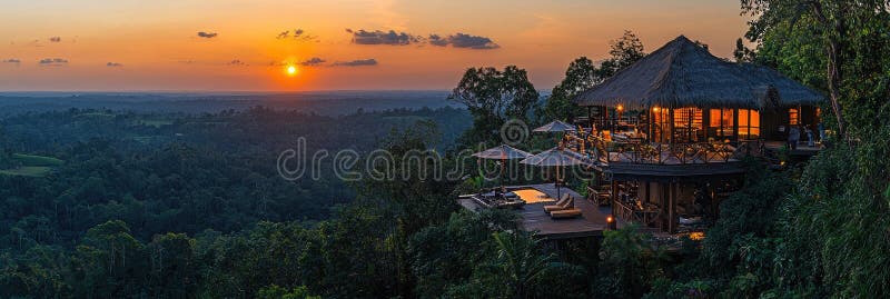 Luxury Treehouse with Sunset View Perfect for Vacation or Getaway Stock ...