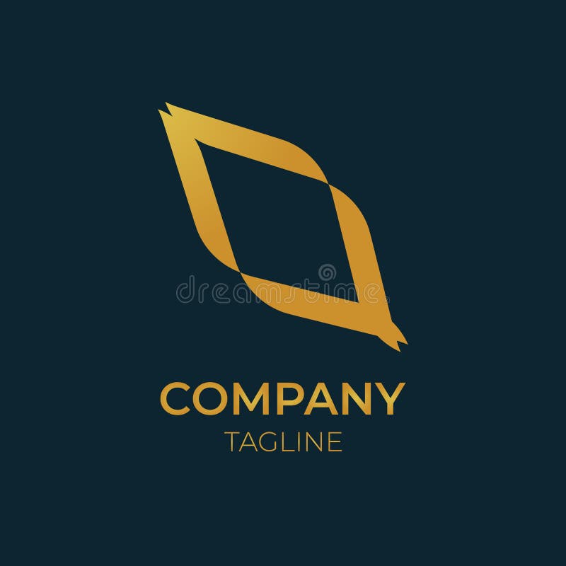 Luxury Triangle Leaf Vector. Golden Business Elegant Leaf, Natural Logo ...